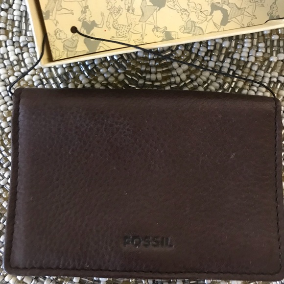 Fossil | Bags | Nib Fossil Brown Leather Mini Wallet | Poshmark